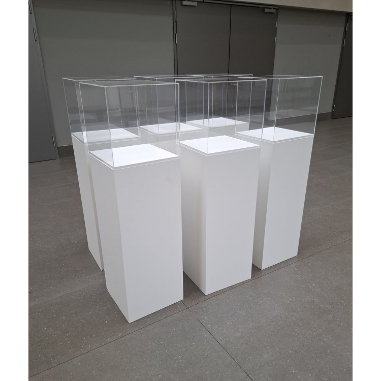 Hooded Glass Display Case Hire Berlin, Pedestals & Showcases