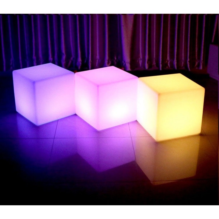 LED Cube Hire Berlin, Rent LED Illuminiated Furniture, Cube Seat Rental