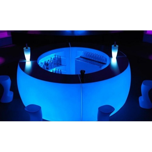 LED illuminated furniture hire Berlin, Rent Curved LED Bar Module
